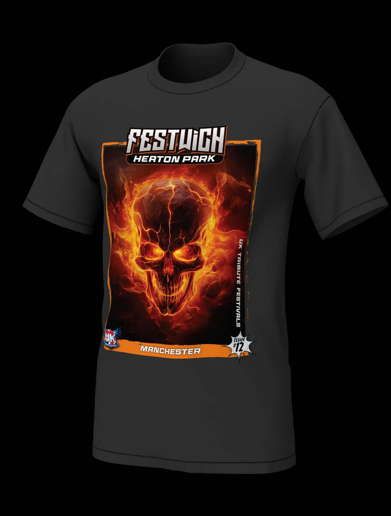 Festwich Burning Skull T-Shirt 2025 – Festmerch
